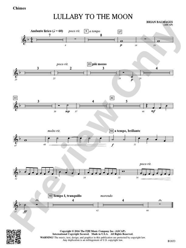 Lullaby to the Moon: Chimes: Chimes Part: Brian Balmages - Digital ...