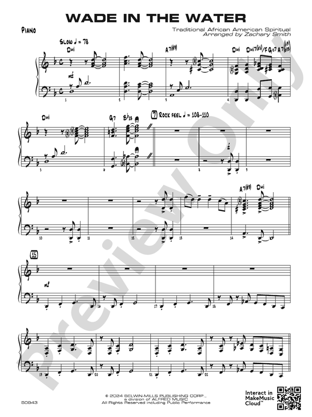Wade in the Water: Piano Accompaniment: Piano Accompaniment Part ...