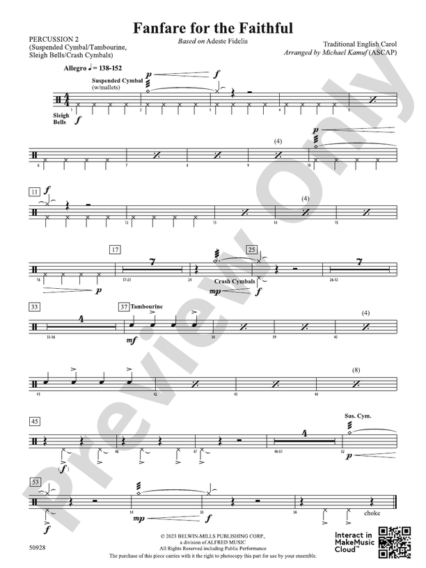 Fanfare for the Faithful: 2nd Percussion: 2nd Percussion Part - Digital Sheet Music Download