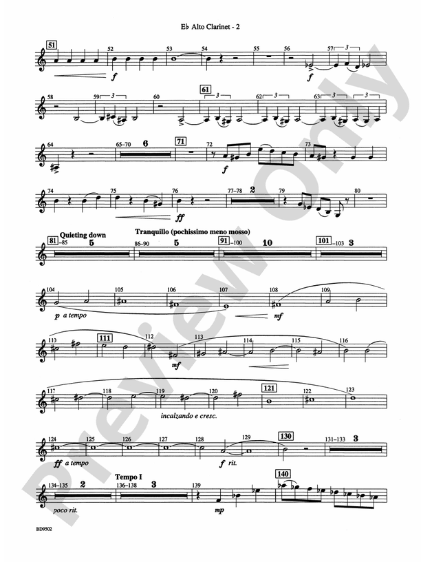 Symphony No. 3 for Band: E-flat Alto Clarinet: E-flat Alto Clarinet ...