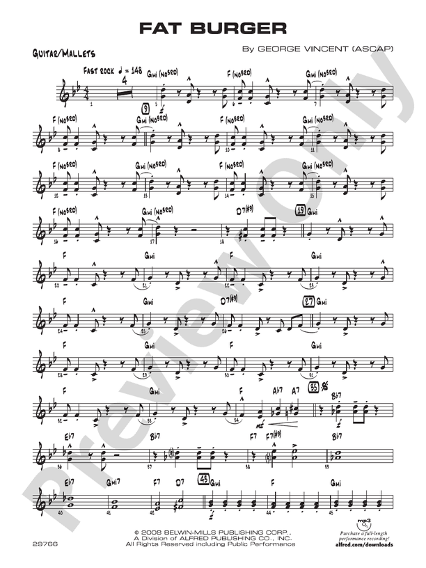 Fat Burger: Guitar: Guitar Part - Digital Sheet Music Download
