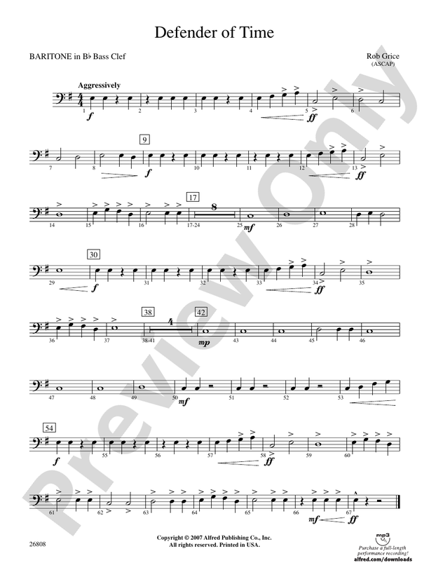 Defender of Time: (wp) B-flat Baritone B.C.: (wp) B-flat Baritone B.C ...