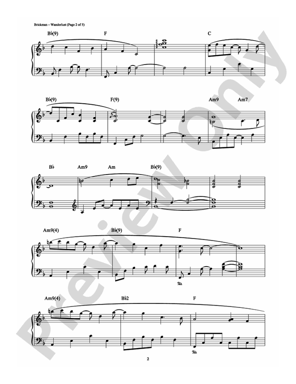 Wanderlust: Piano: Jim Brickman - Digital Sheet Music Download