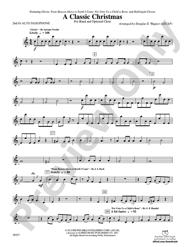 A Classic Christmas: 2nd E-flat Alto Saxophone: 2nd E-flat Alto Saxophone Part - Digital Sheet ...