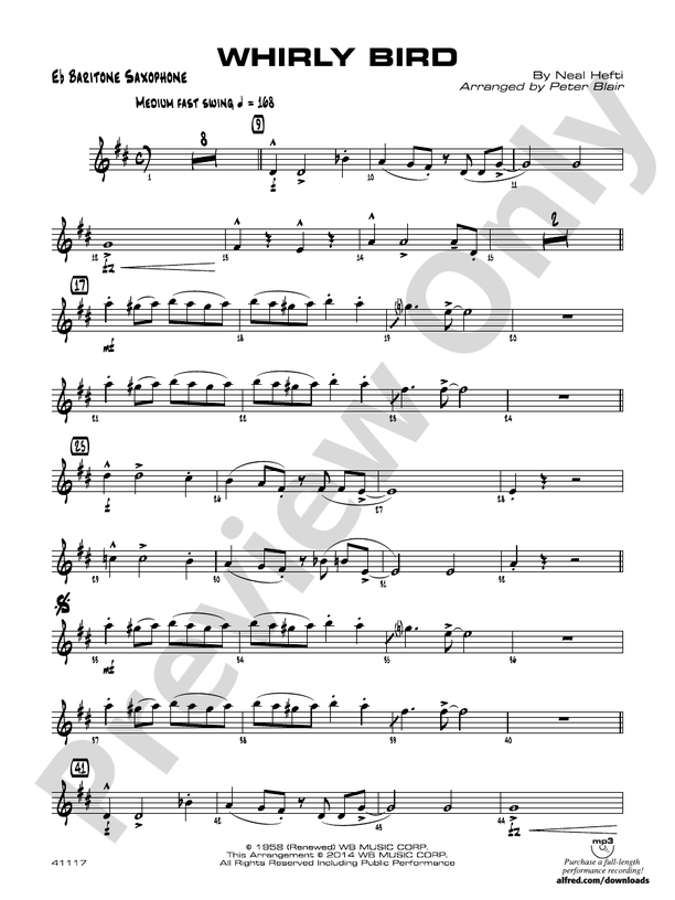 Whirly Bird: E-flat Baritone Saxophone: E-flat Baritone Saxophone Part - Digital Sheet Music ...