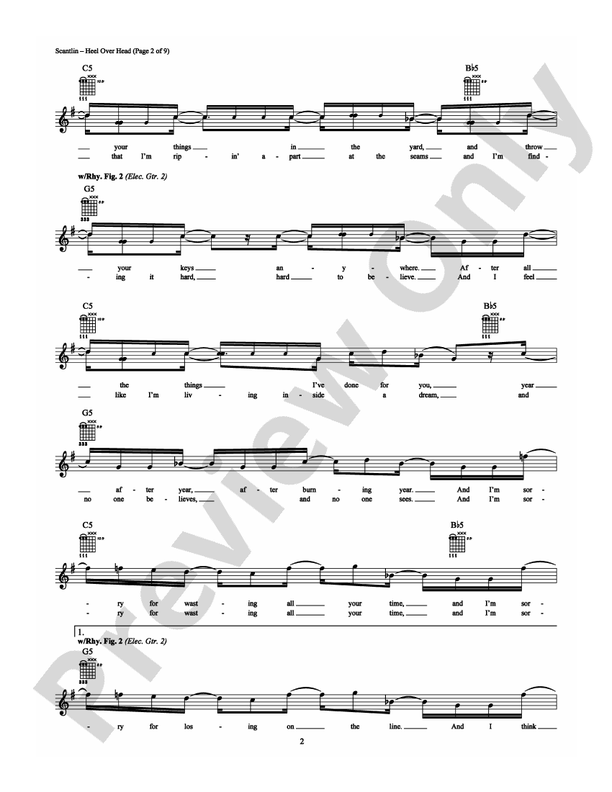 Heel Over Head: Guitar TAB: Puddle of Mudd - Digital Sheet Music Download