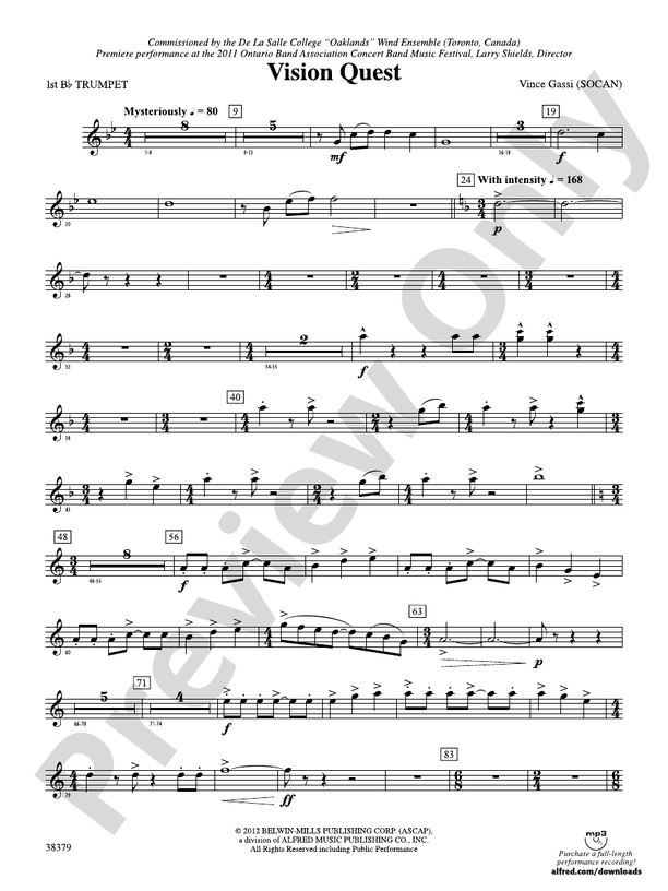 Vision Quest: 1st B-flat Trumpet: 1st B-flat Trumpet Part - Digital ...