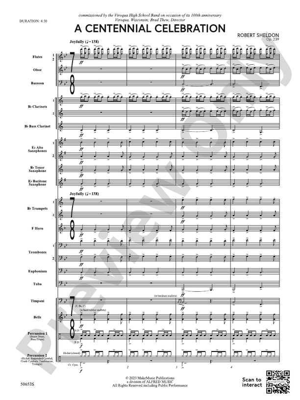 A Centennial Celebration: Score: Concert Band Score - Digital Sheet ...