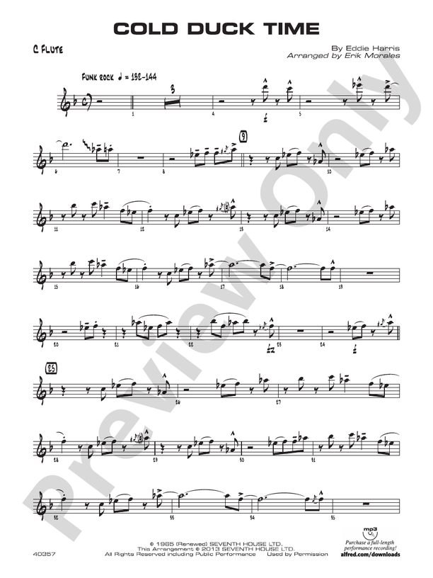 Cold Duck Time: Flute: Flute Part - Digital Sheet Music Download