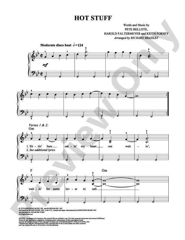 Hot Stuff: Easy Piano: Donna Summer - Digital Sheet Music Download