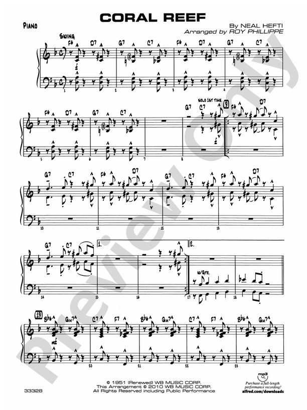 Coral Reef: Piano Accompaniment: Piano Accompaniment Part - Digital ...