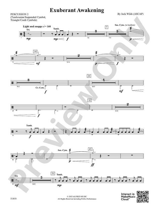 Exuberant Awakening: 2nd Percussion: 2nd Percussion Part - Digital Sheet Music Download