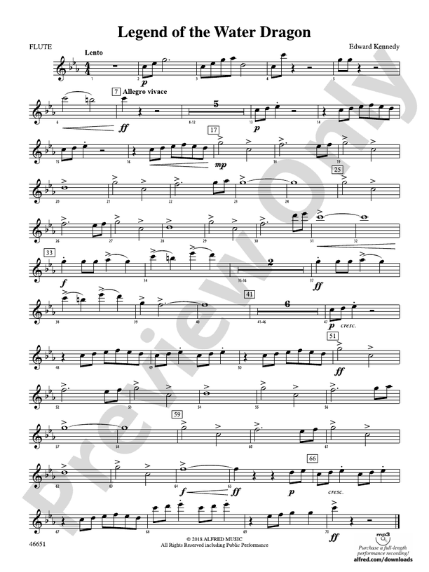Legend of the Water Dragon: Flute: Flute Part - Digital Sheet Music ...