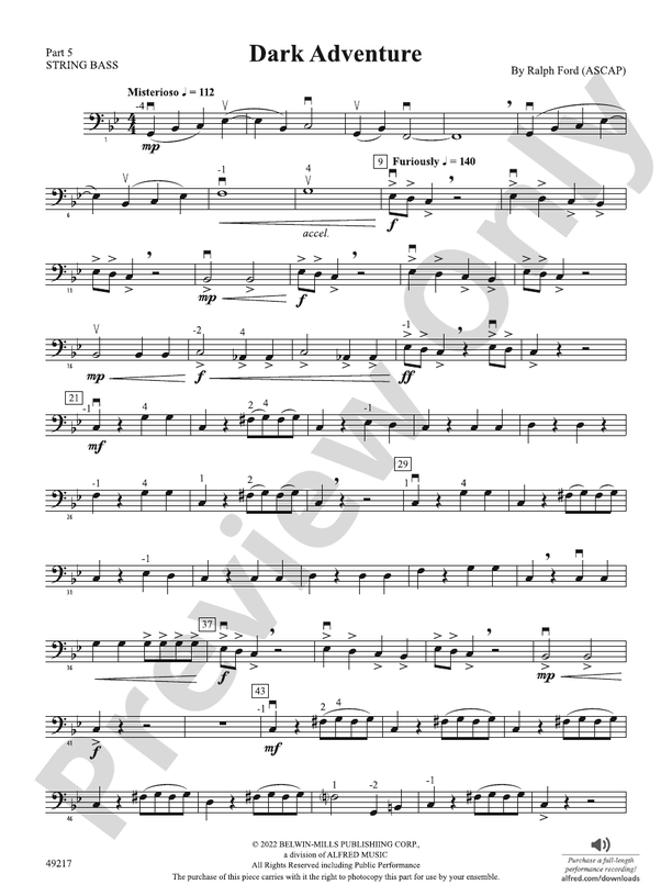 Dark Adventure: Part 5 - String Bass: Part 5 - String Bass Part ...