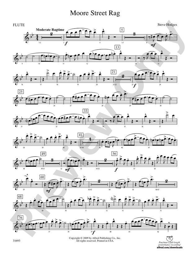 Moore Street Rag: Flute: Flute Part - Digital Sheet Music Download