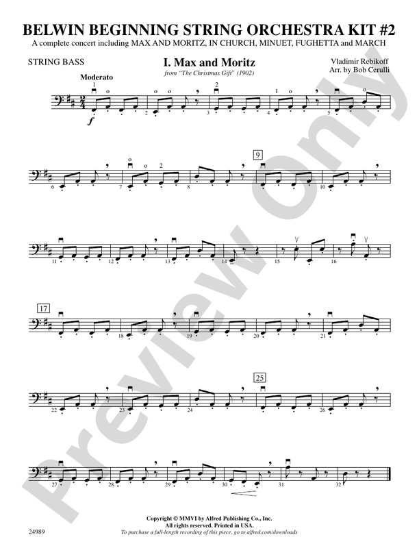 Belwin Beginning String Orchestra Kit #2: String Bass: String Bass Part ...
