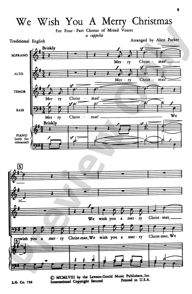 We Wish You a Merry Christmas: SATB Choral Octavo - Digital Sheet Music ...