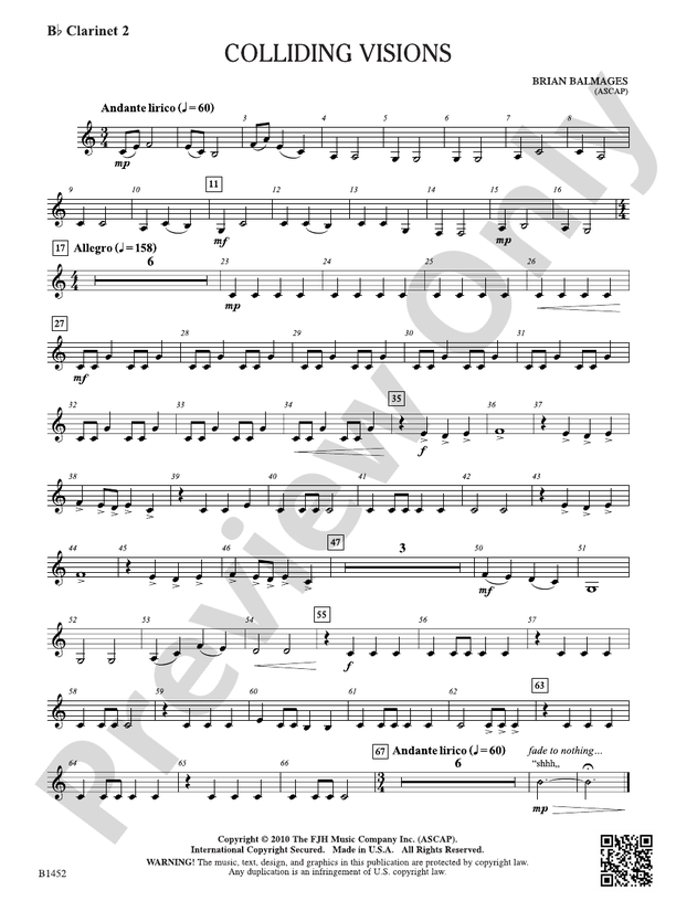 Colliding Visions: B-flat Clarinet 2: B-flat Clarinet 2 Part: Brian ...