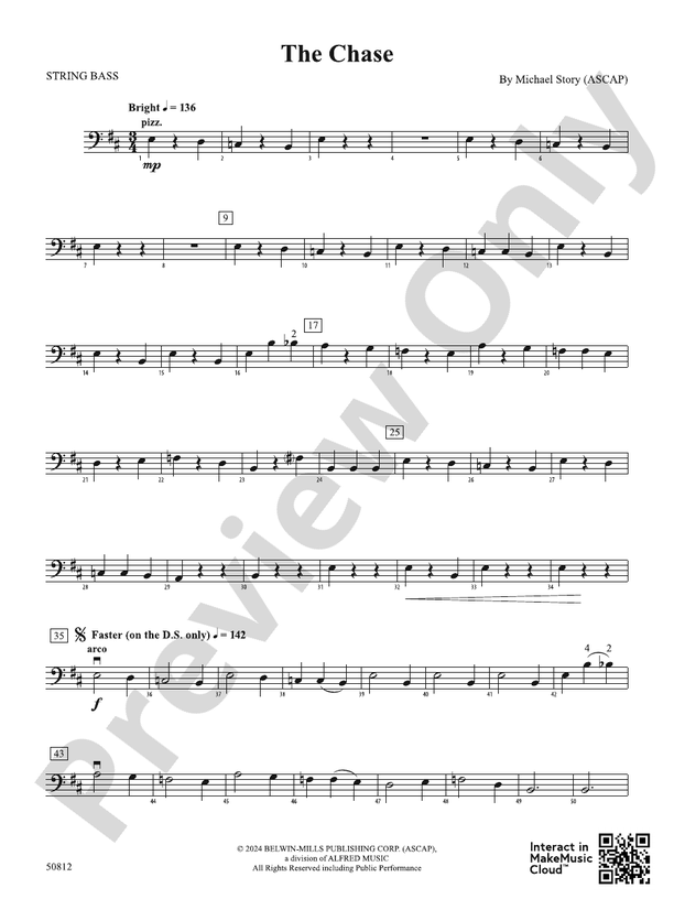 The Chase: String Bass: String Bass Part - Digital Sheet Music Download