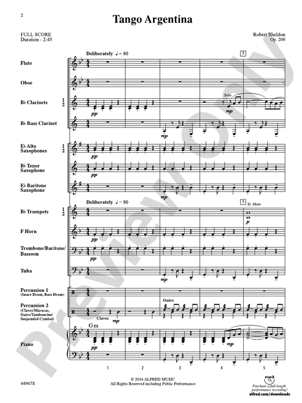 Tango Argentina: Score: Concert Band Score - Digital Sheet Music Download