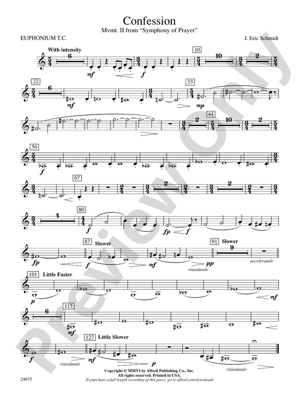 Confession (Movement 2 of Symphony of Prayer): Baritone T.C.: Baritone ...
