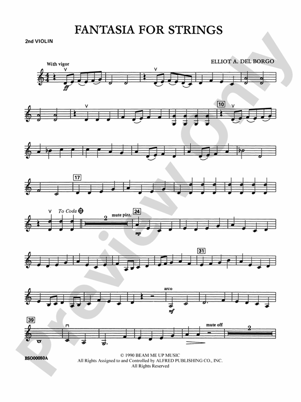 Fantasia for Strings: 2nd Violin: 2nd Violin Part - Digital Sheet Music Download