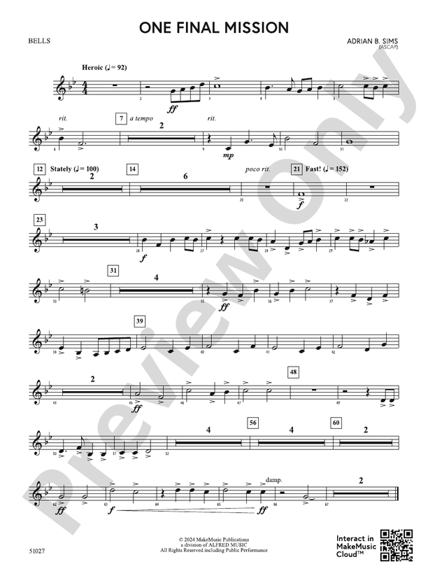 One Final Mission: Bells: Bells Part - Digital Sheet Music Download