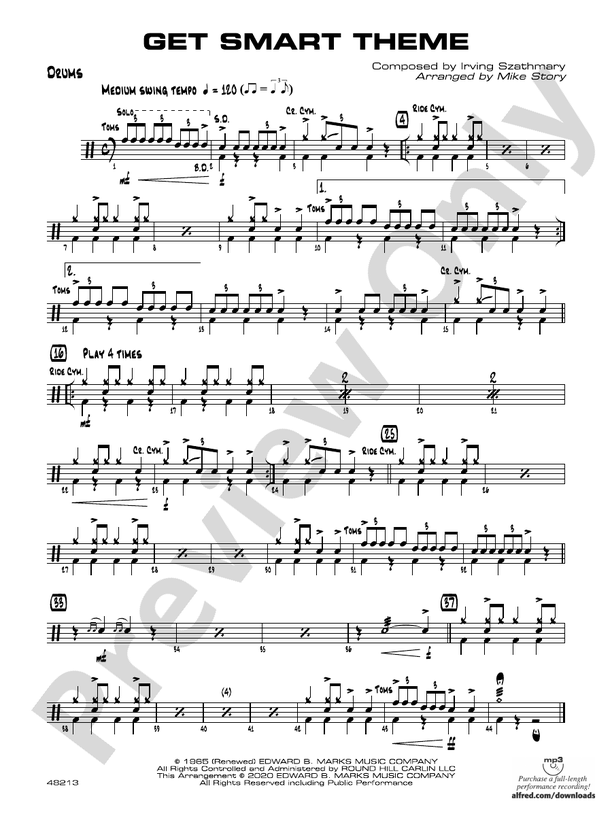 Get Smart Theme: Drums: Drums Part - Digital Sheet Music Download