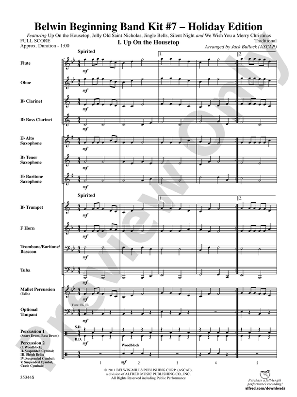 Belwin Beginning Band Kit #7: Holiday Edition: Score: Concert Band ...