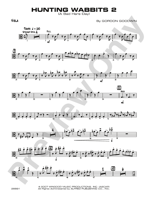 Hunting Wabbits 2 (A Bad Hare Day): Viola: Viola Part - Digital Sheet ...