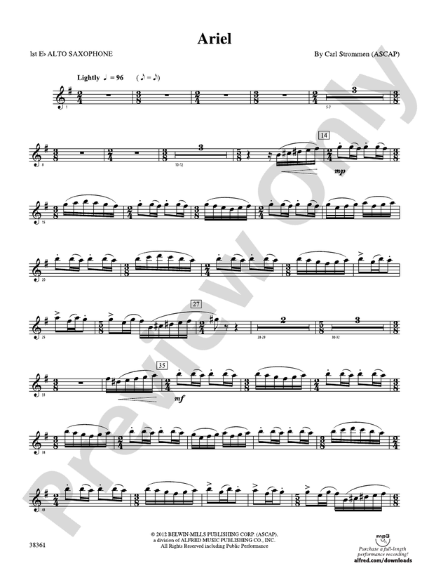 Ariel: E-flat Alto Saxophone: E-flat Alto Saxophone Part - Digital ...