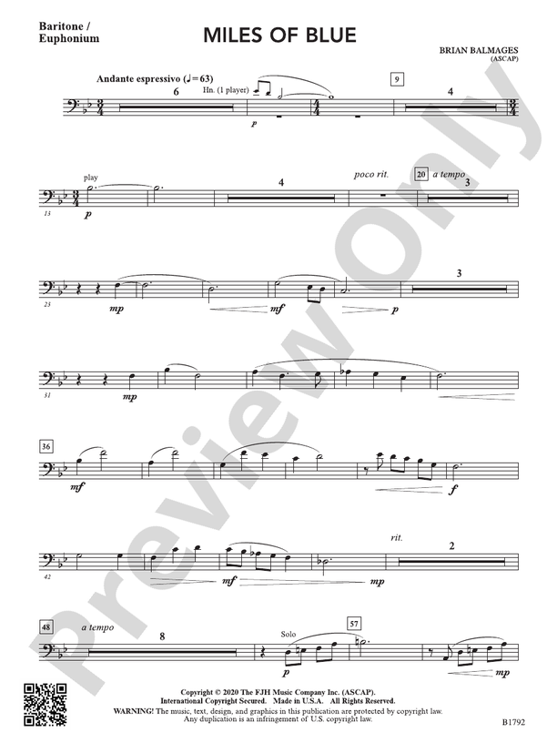 Miles of Blue: Baritone / Euphonium: Baritone / Euphonium Part: Brian ...