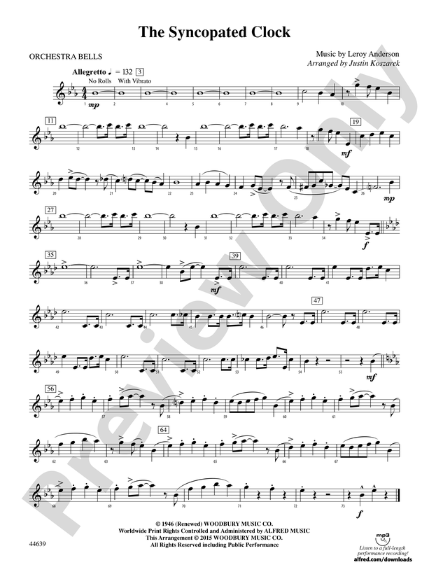 The Syncopated Clock: Bells: Bells Part - Digital Sheet Music Download