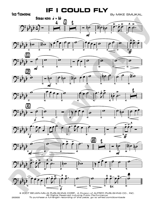 If I Could Fly: 3rd Trombone: 3rd Trombone Part - Digital Sheet Music Download
