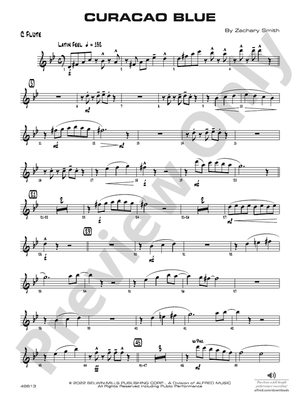 Curacao Blue: Flute: Flute Part - Digital Sheet Music Download