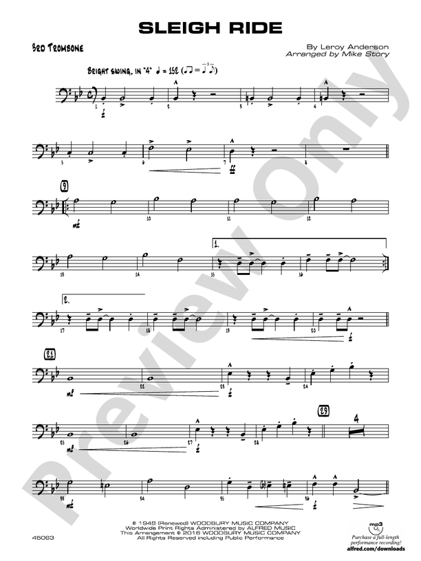 Sleigh Ride: 3rd Trombone: 3rd Trombone Part - Digital Sheet Music Download