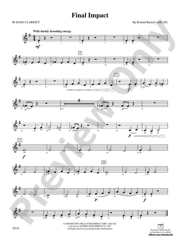 Final Impact: B-flat Bass Clarinet: B-flat Bass Clarinet Part - Digital ...