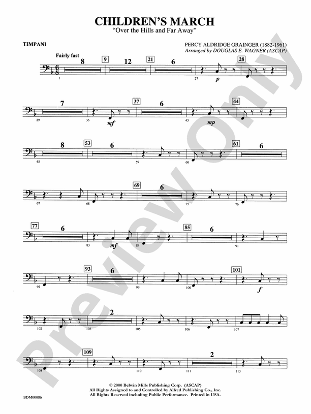 Children's March: Timpani: Timpani Part - Digital Sheet Music Download