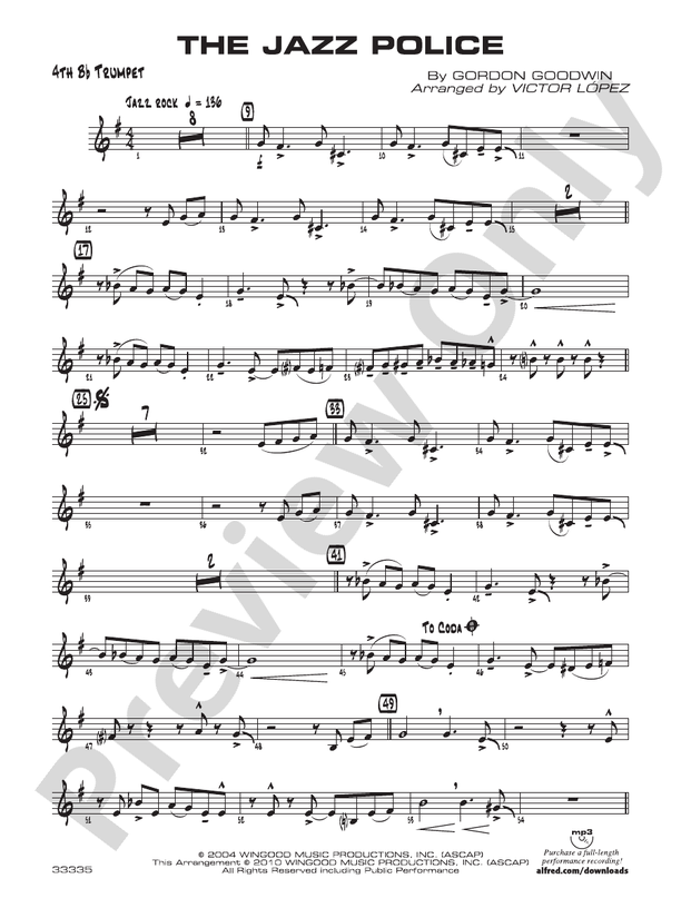 The Jazz Police: 4th B-flat Trumpet: 4th B-flat Trumpet Part - Digital ...