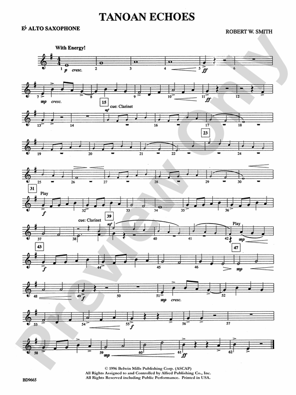 Tanoan Echoes: E-flat Alto Saxophone: E-flat Alto Saxophone Part ...