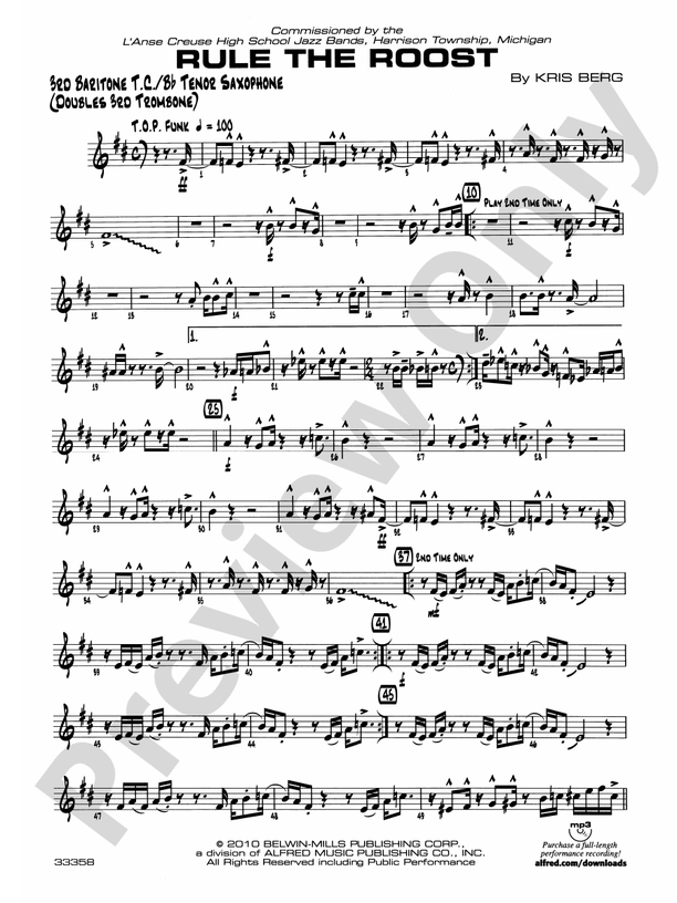 Rule the Roost: 3rd Baritone T.C.: 3rd Baritone T.C. Part - Digital Sheet Music Download