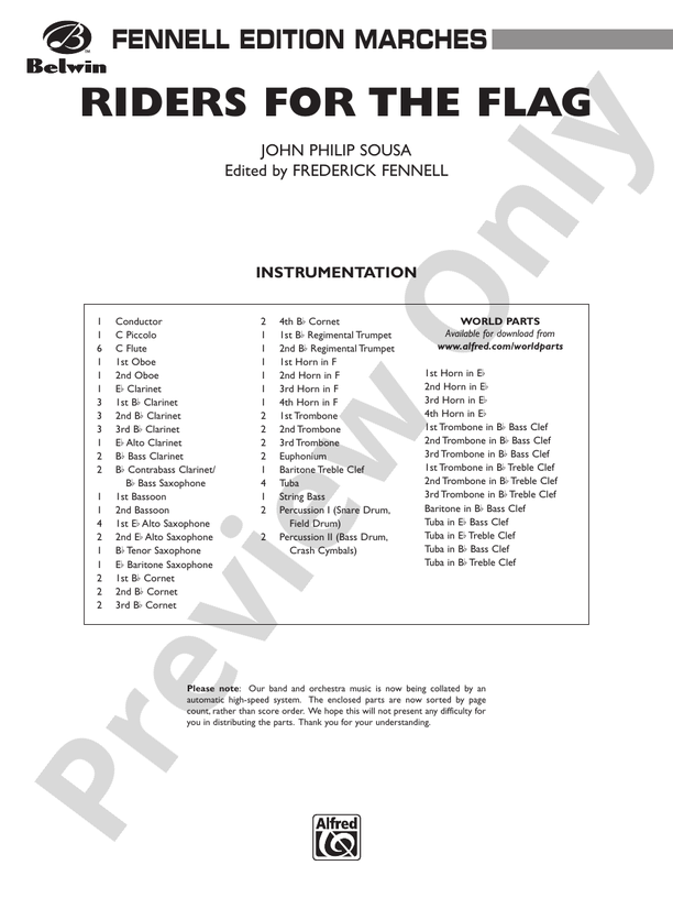 Riders for the Flag: Score: Concert Band Score - Digital Sheet Music ...