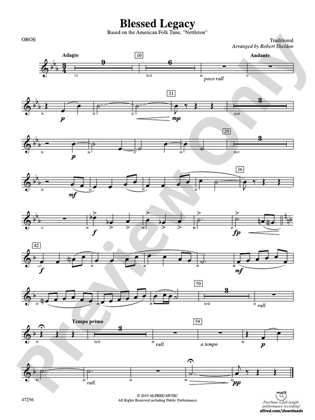 Blessed Legacy: Oboe: Oboe Part - Digital Sheet Music Download