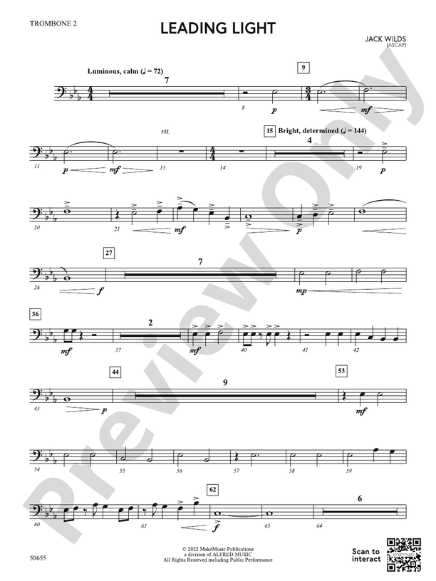 Leading Light: 2nd Trombone: 2nd Trombone Part - Digital Sheet Music Download
