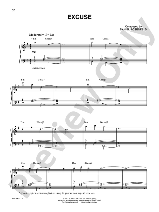 Excuse (from "Minecraft"): Piano: Daniel Rosenfeld - Digital Sheet ...