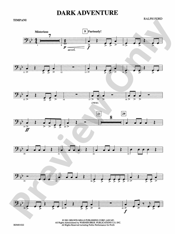 Dark Adventure: Timpani: Timpani Part - Digital Sheet Music Download