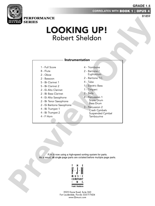 Looking Up!: Score: Concert Band Score: Robert Sheldon - Digital Sheet ...