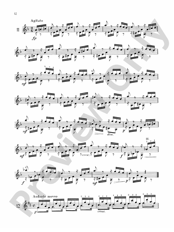 Carcassi: Melodic and Progressive Etudes, Op. 60: No. 11 Part - Digital ...
