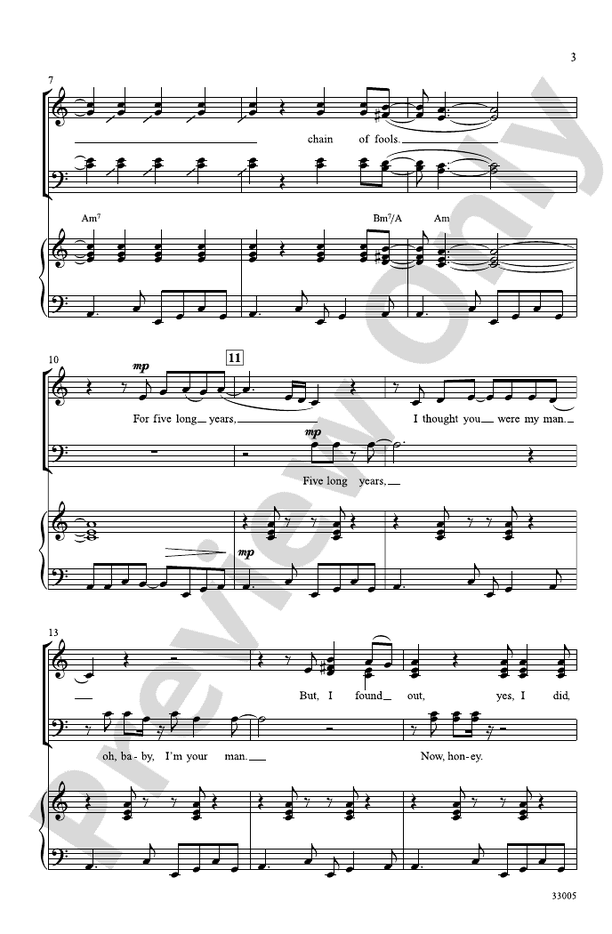 Chain of Fools: SATB Choral Octavo: Don Covay - Digital Sheet Music ...