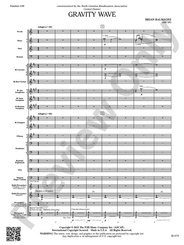 Gravity Wave: Score: Concert Band Score: Brian Balmages - Digital Sheet ...